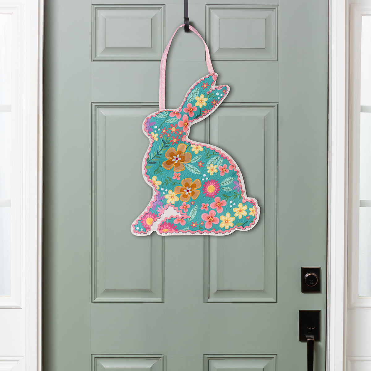 Floral Patterned Bunny Door Decor – Plow & Hearth