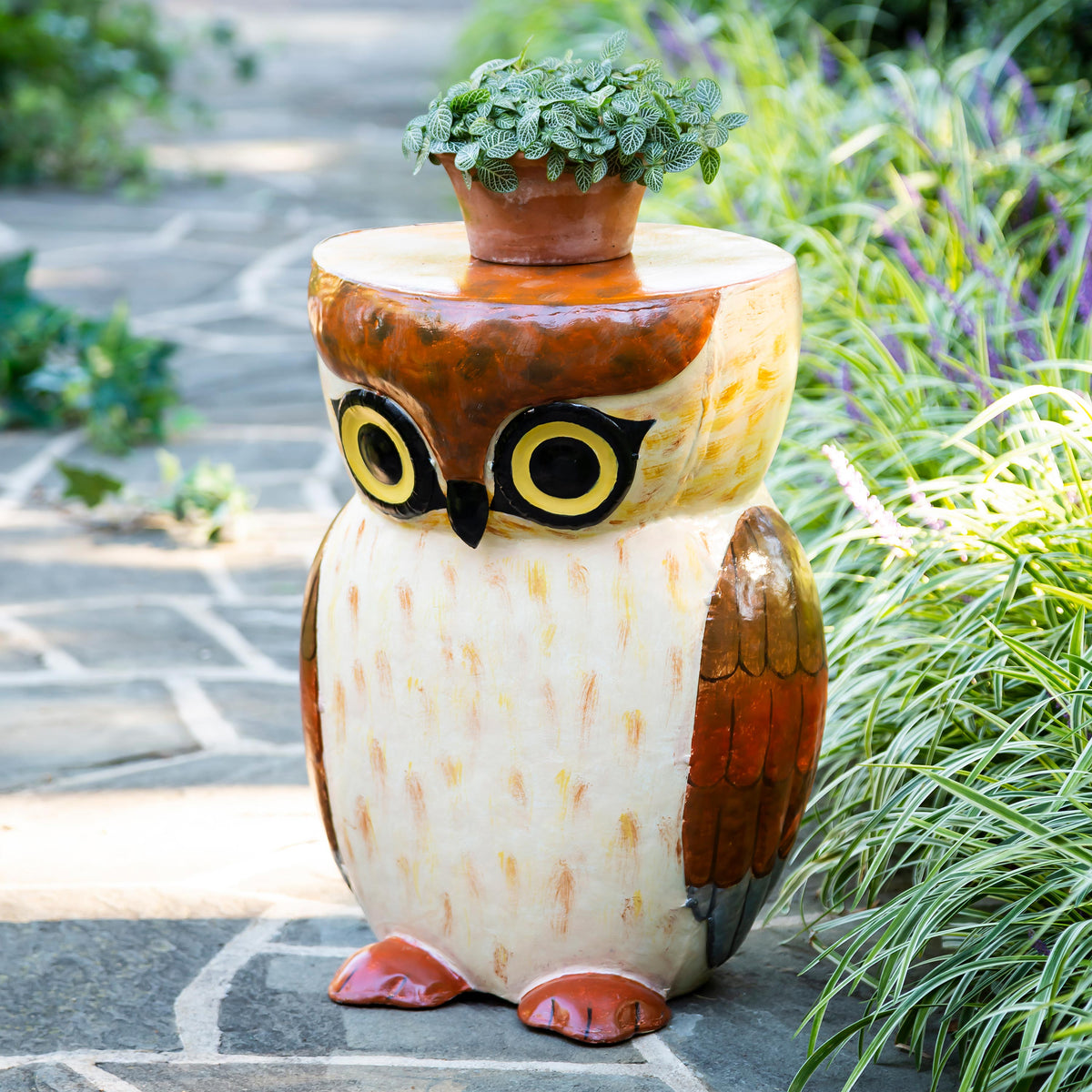 Handmade Owl Metal Side Table – Plow & Hearth
