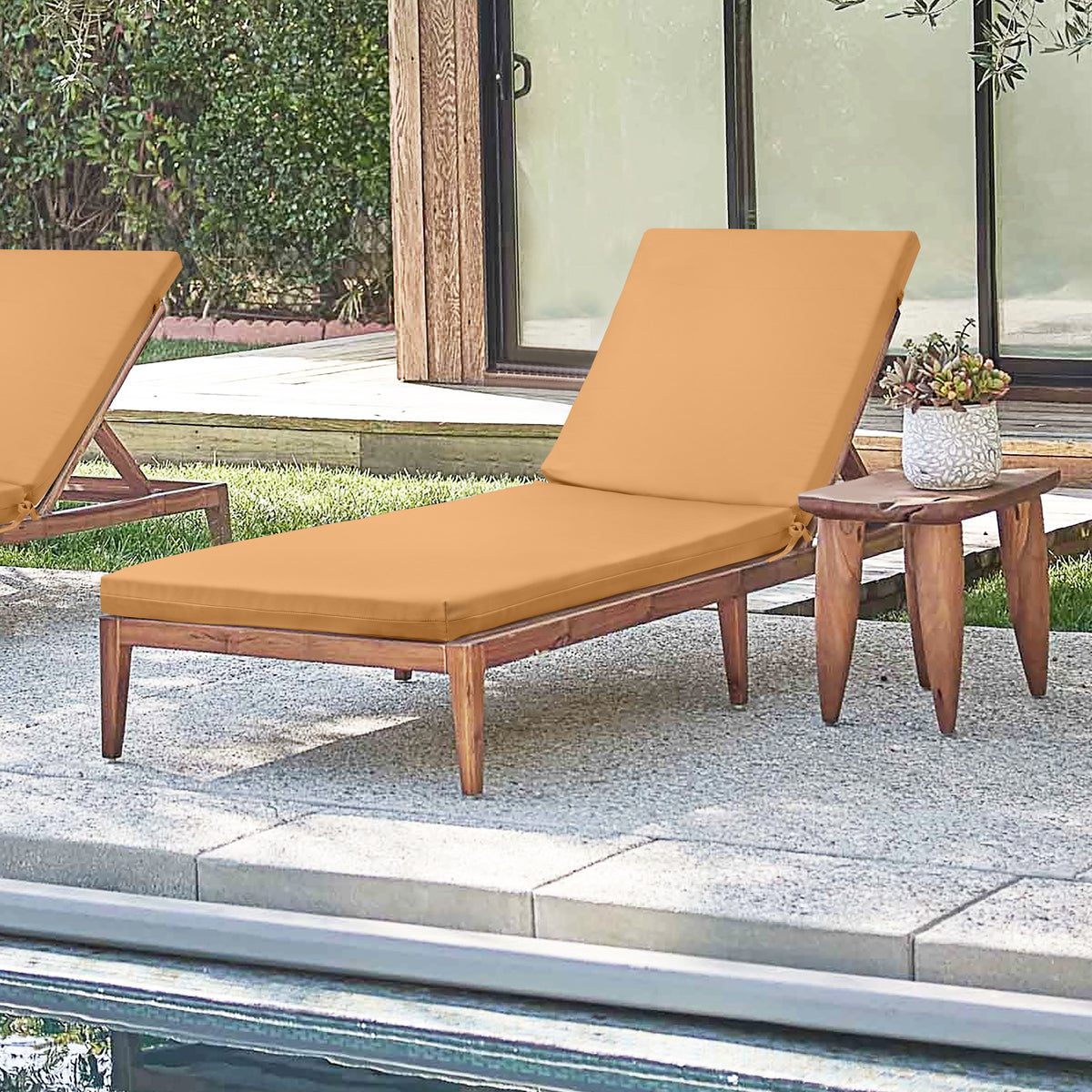 Outdoor Polypropylene Lounger Cushion 22"x73", Mustard – Plow & Hearth