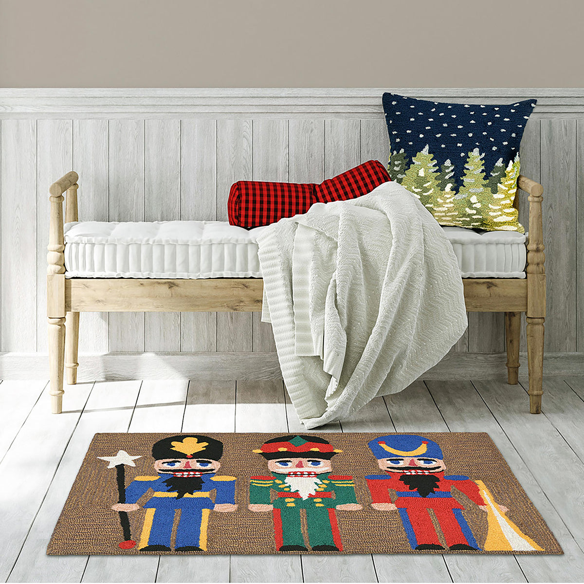 Indoor/Outdoor Hand-Hooked Nutcracker Trio Accent Rug, 30" x 48" – Plow ...