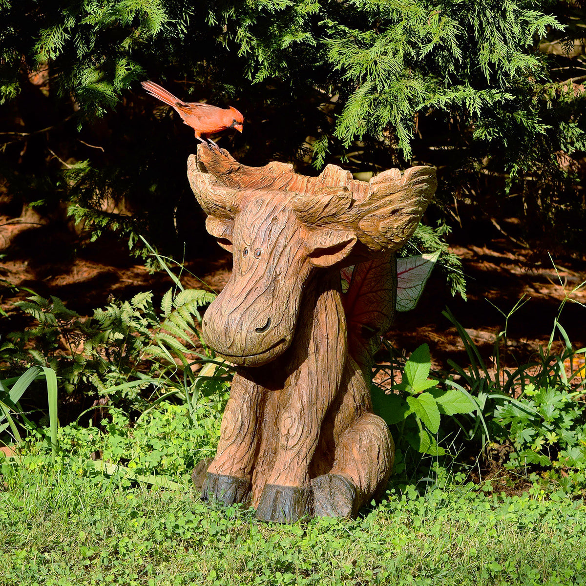 Resin Moose Birdbath | Birdbaths | Plow & Hearth