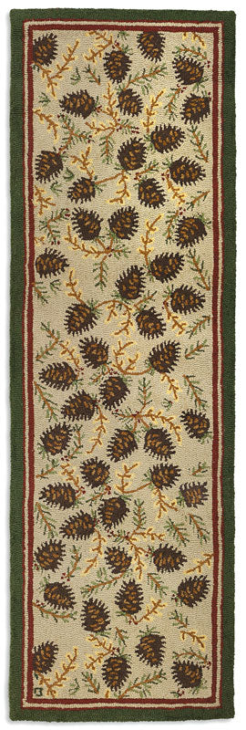 Northwoods Cones Hooked Wool Rug – Plow & Hearth