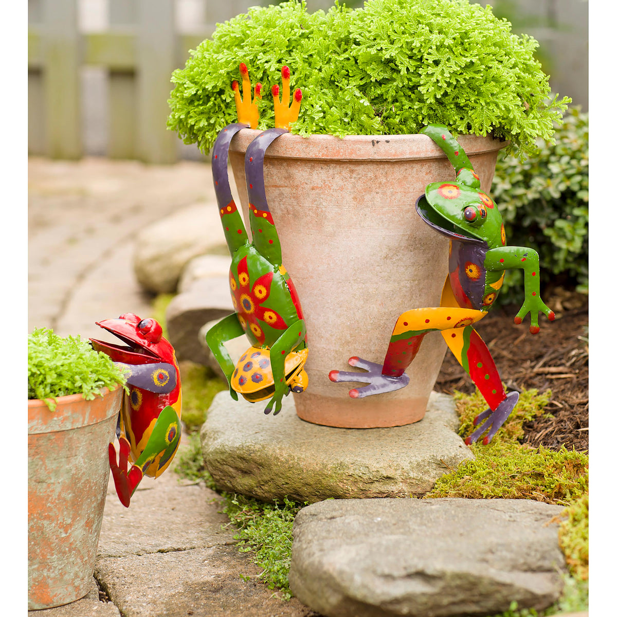 Set of 3 Hand Painted Frog Pot Hangers – Plow & Hearth