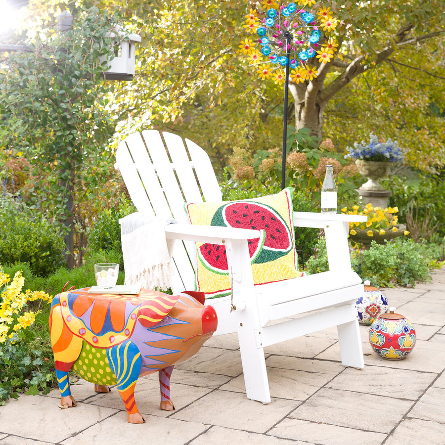 Colorful Folk Art Pig Side Table – Plow & Hearth