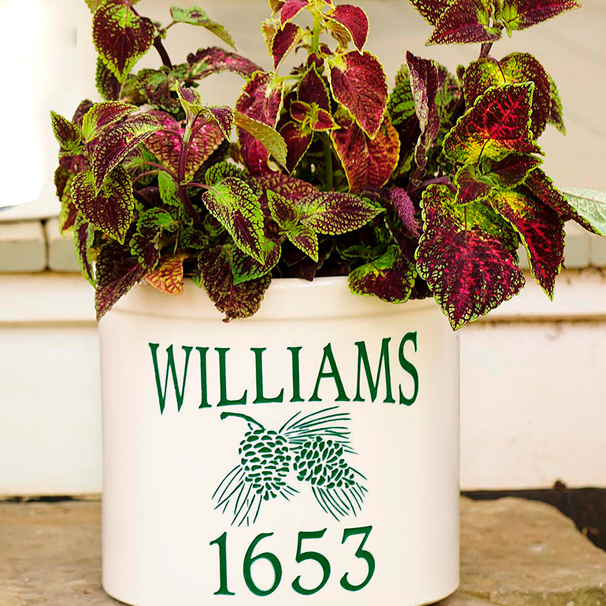 Personalized Pine Cone Crock | Plow & Hearth