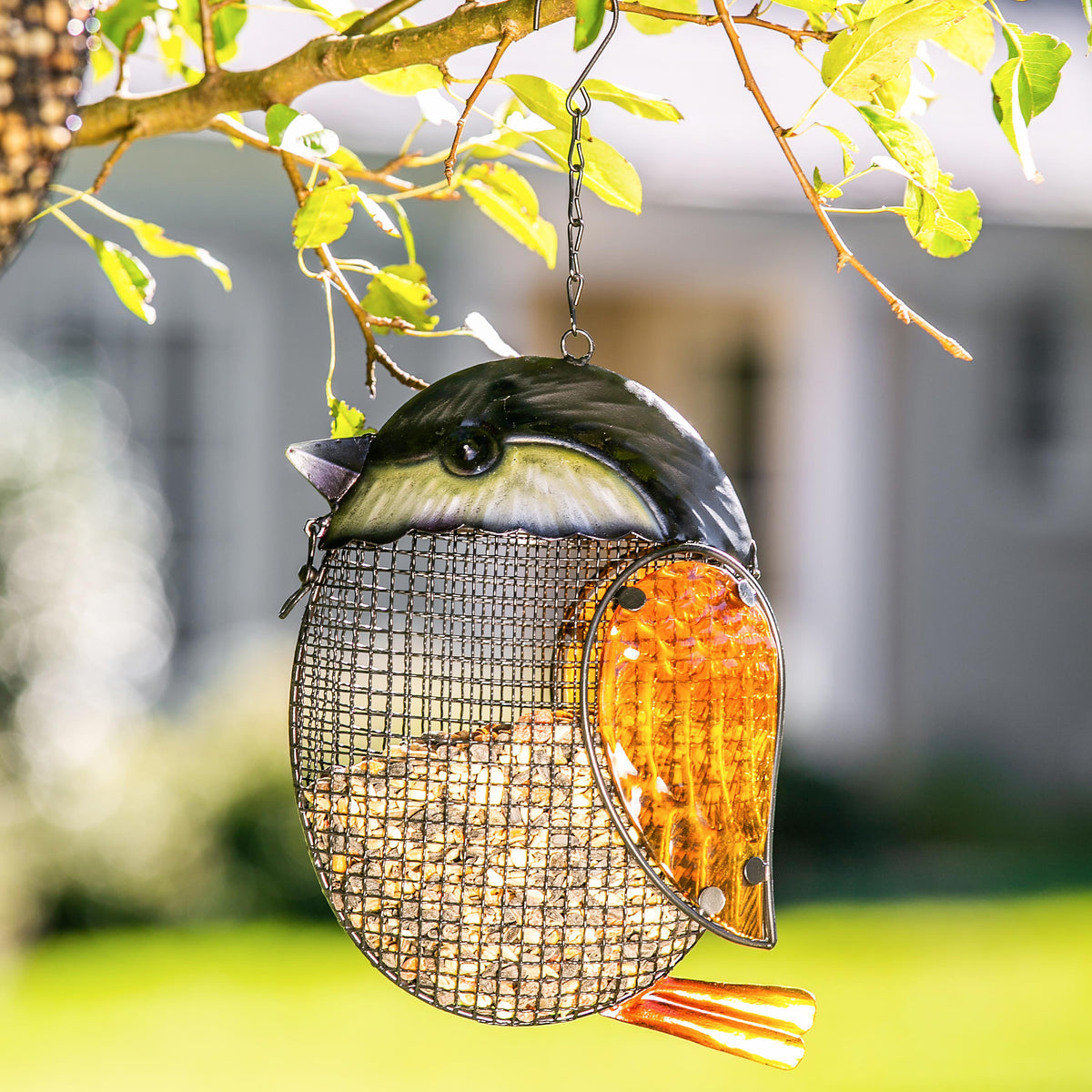 Glass Chickadee Hanging Mesh Bird Feeder – Plow & Hearth
