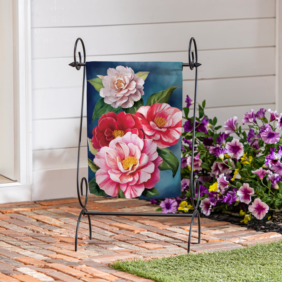 Multicolor Camellias Suede Garden Flag – Plow & Hearth