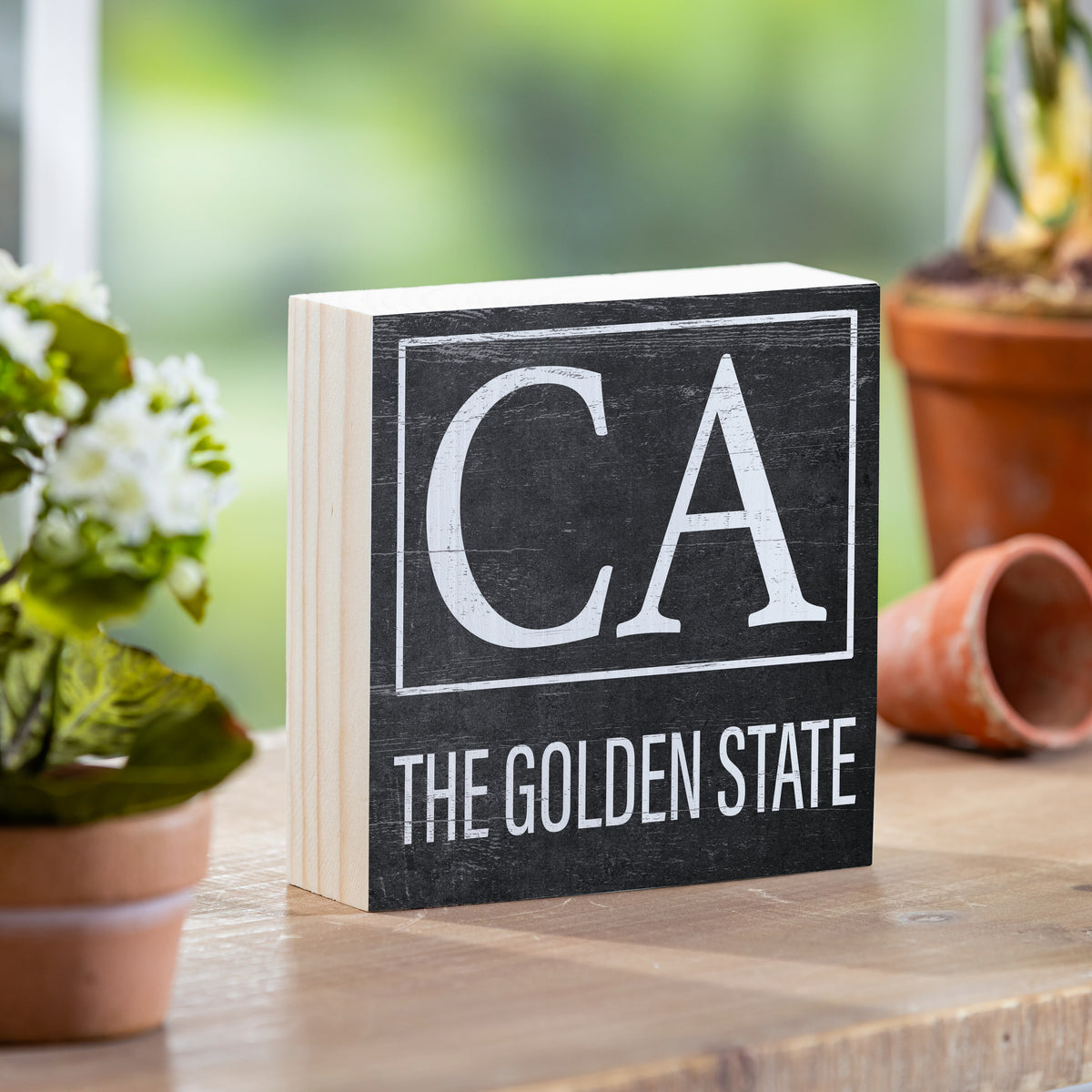 State Sign Wood Block California 6"x6" – Plow & Hearth