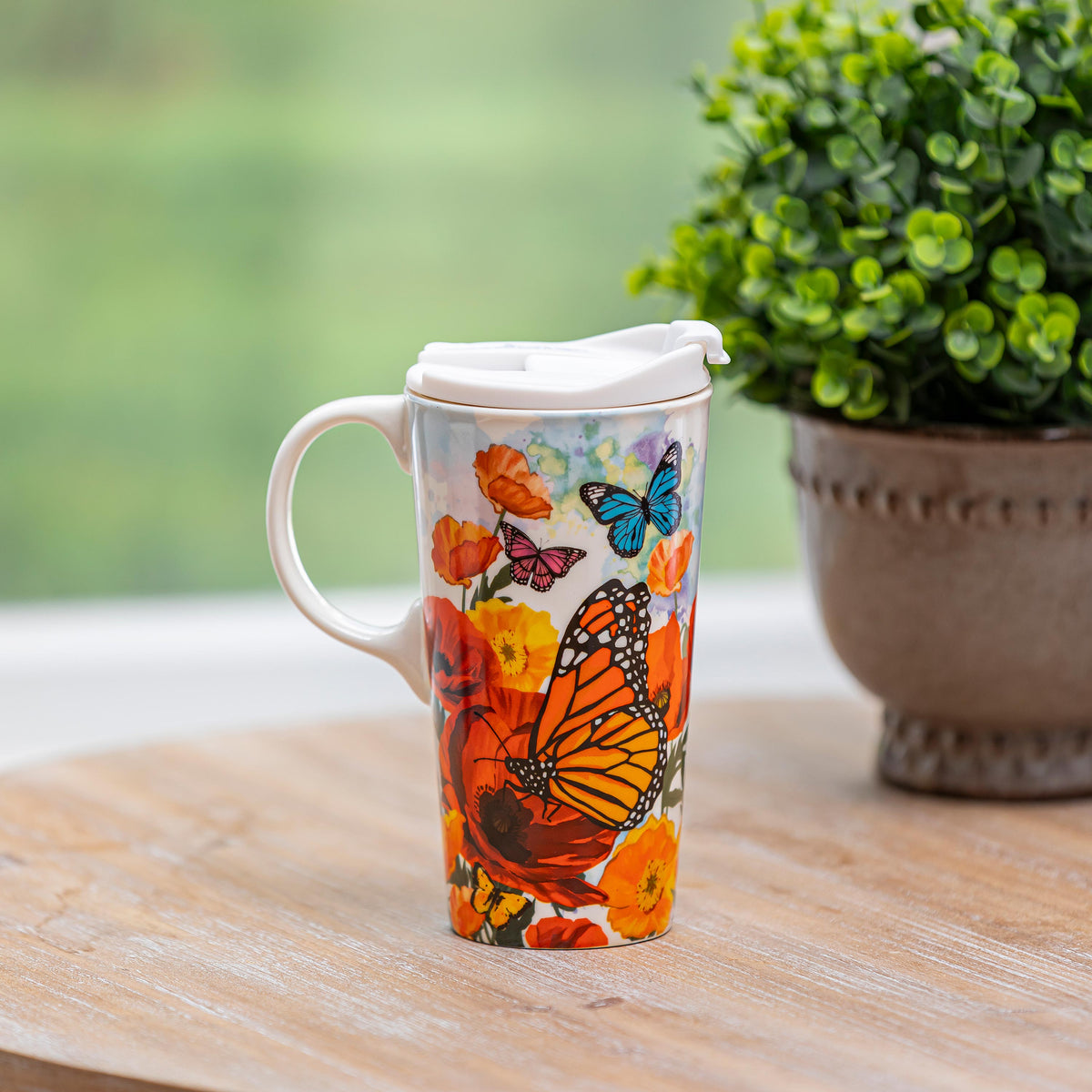 Monarch Butterfly and Friends Ceramic Perfect Cup, 17oz, Gift Box ...