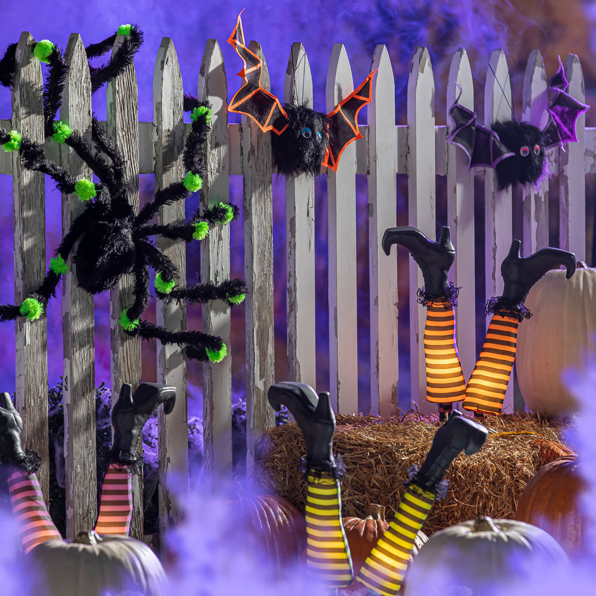 Spider Hanging Décor, Orange & Green, Set of 2 – Plow & Hearth