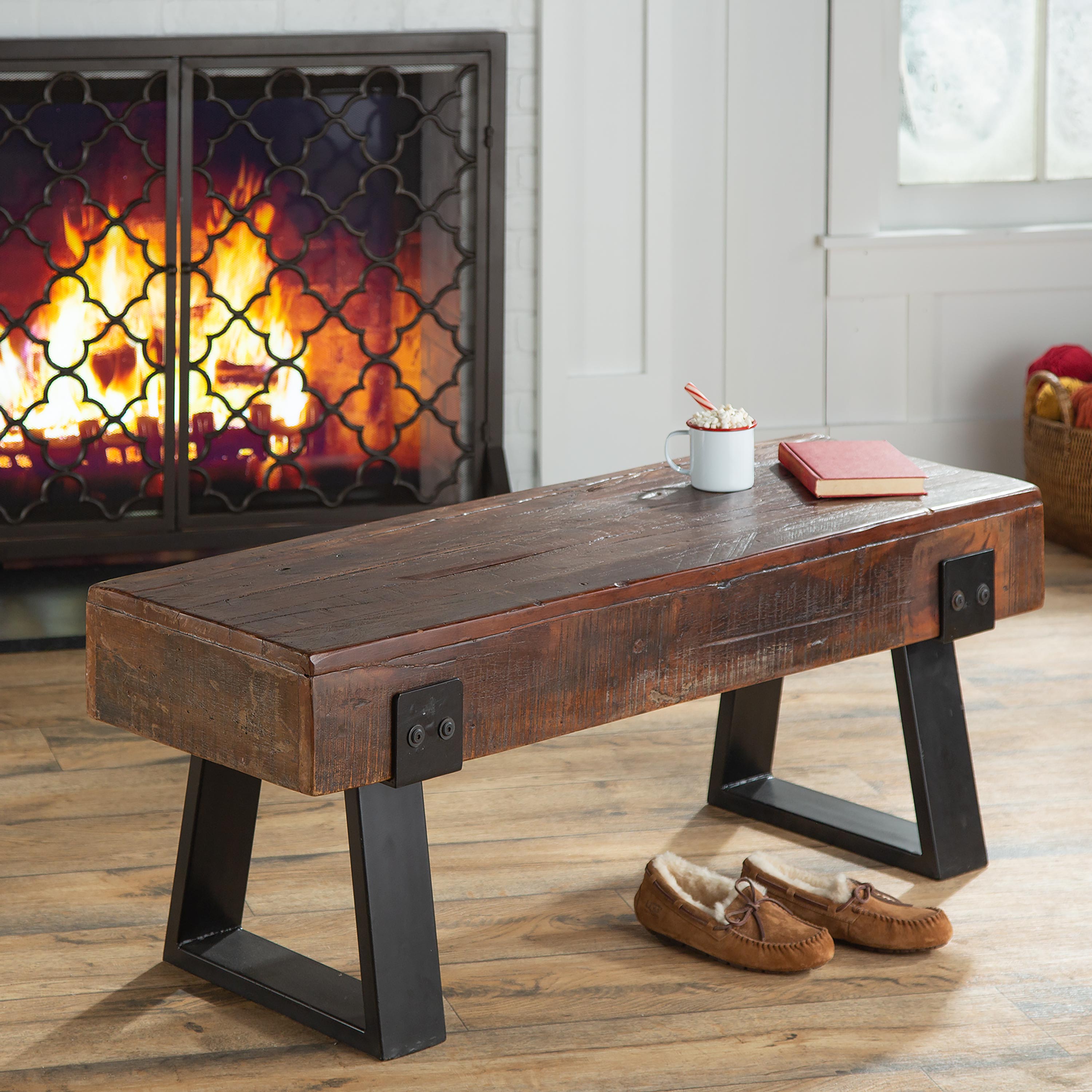 Shree Ram Art Exports Reclaimed Railroad Ties Wood Bench