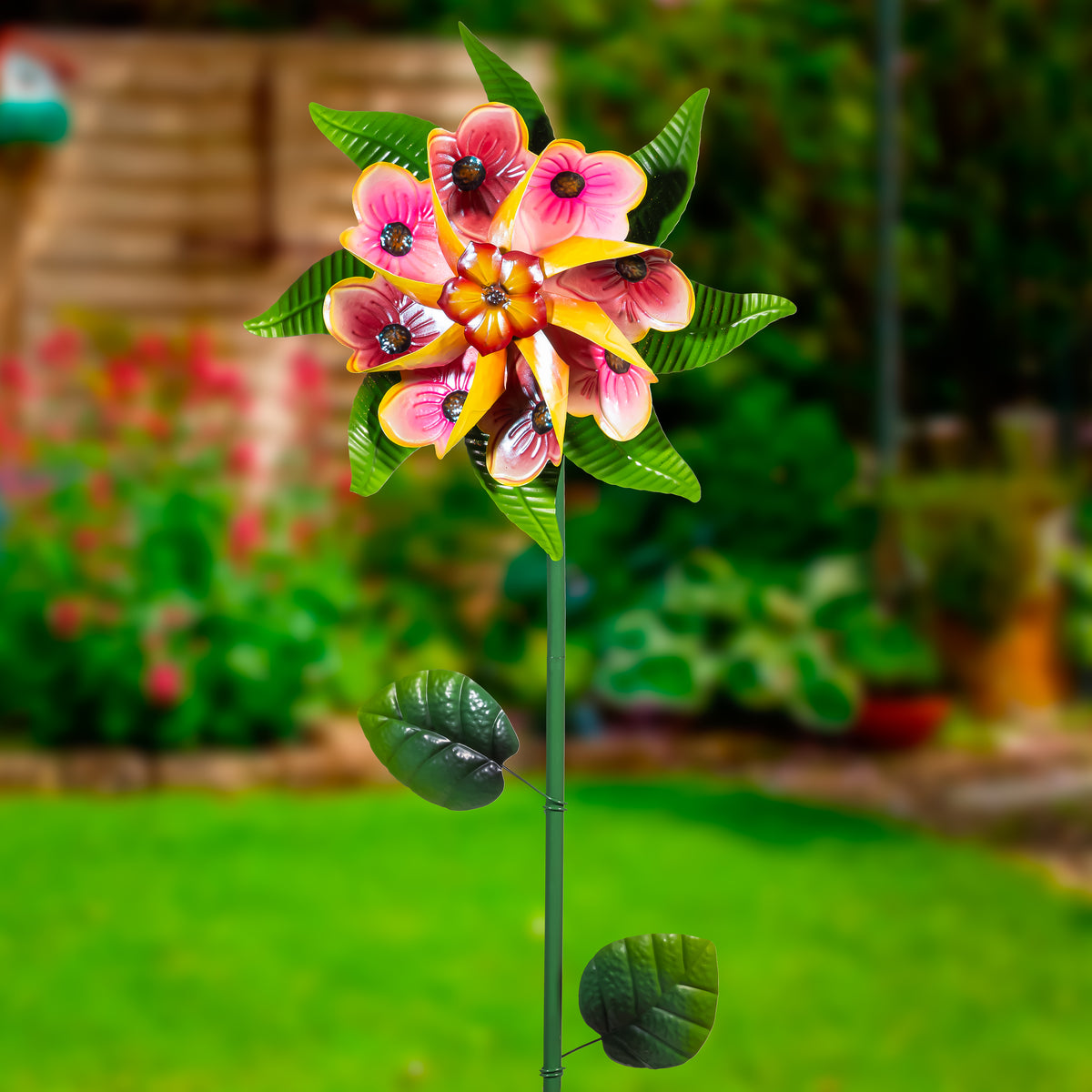 Bright Blossom Wind Spinner Stake 60"H – Plow & Hearth