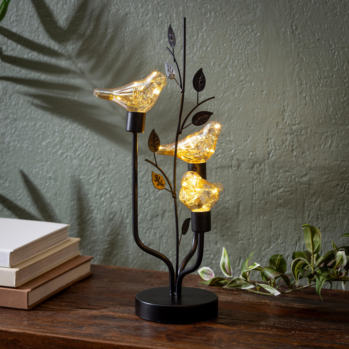 3 Birds LED Lit Metal Table Decor, 17" – Plow & Hearth