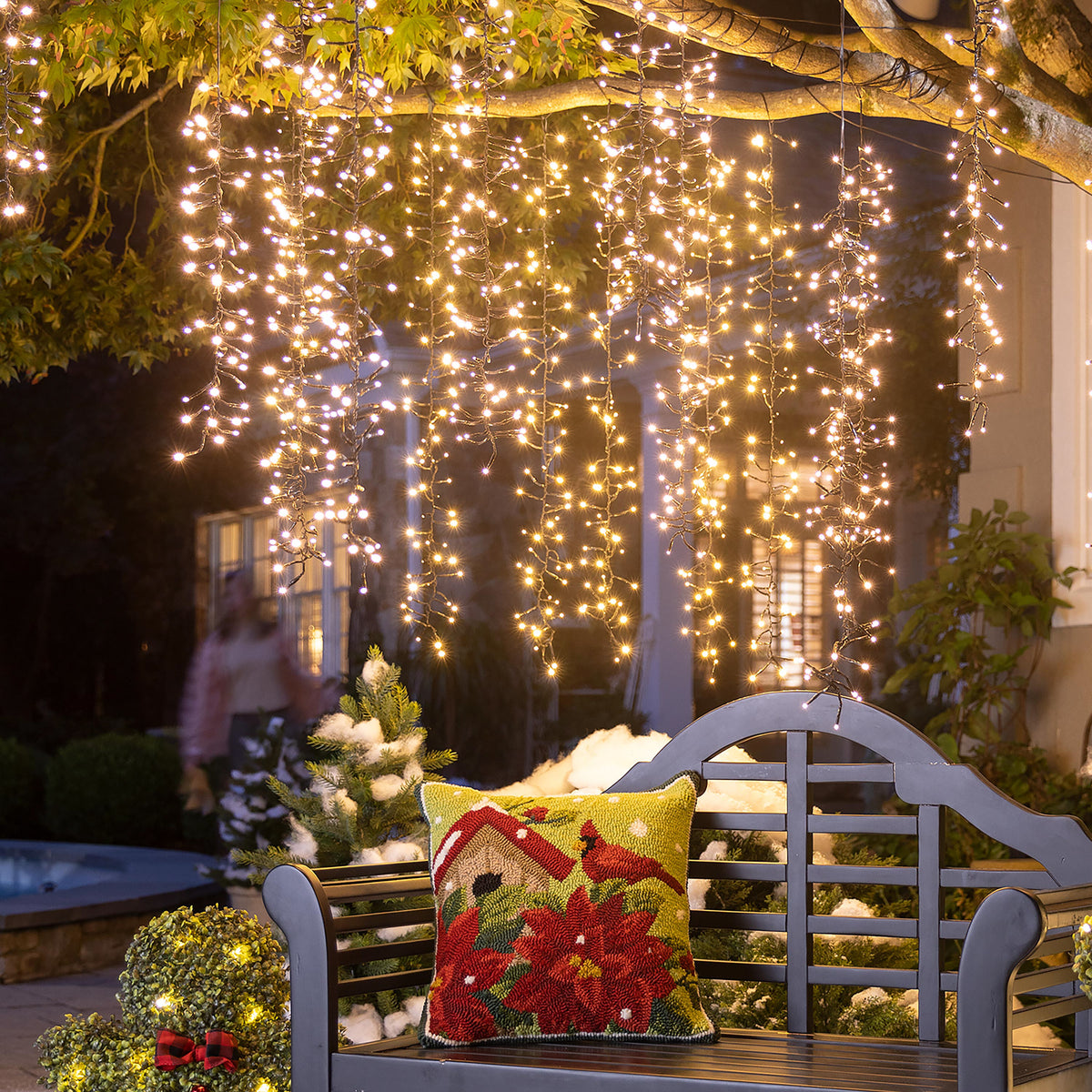 95" Outdoor LED Cascade Lights with Warm White Lights – Plow & Hearth