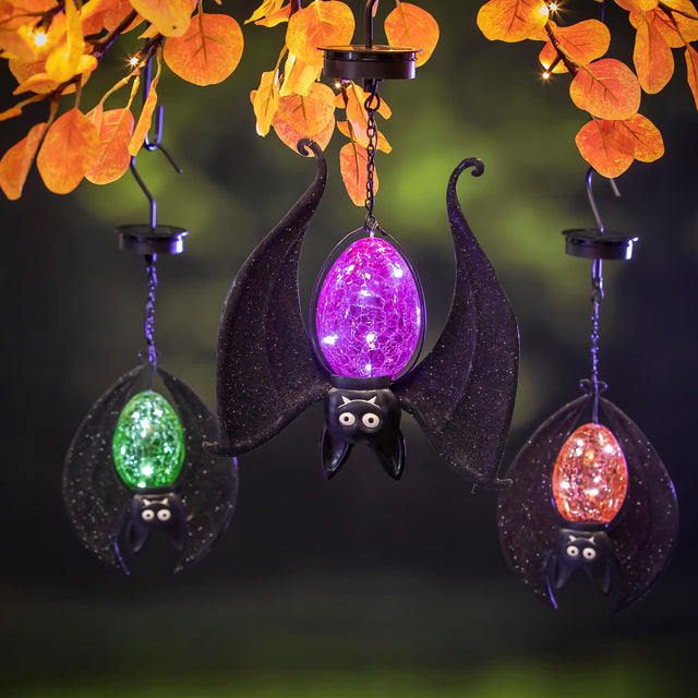 Solar Halloween Hanging Bats, Set of 3 – Plow & Hearth