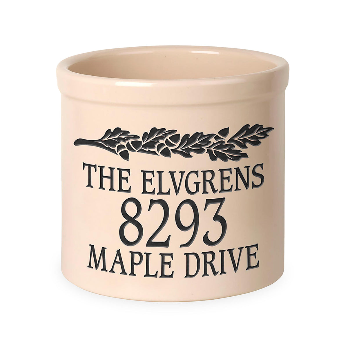 Acorn Personalized Address Crock With Name And House Number – Plow & Hearth