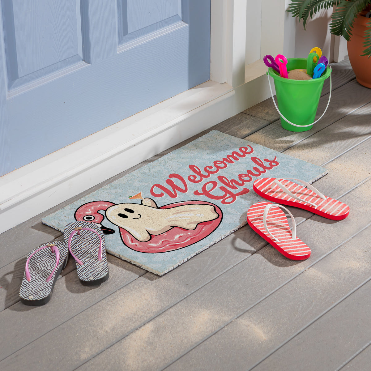 Summerween Welcome Ghouls PVC Mat, 28"x16” – Plow & Hearth