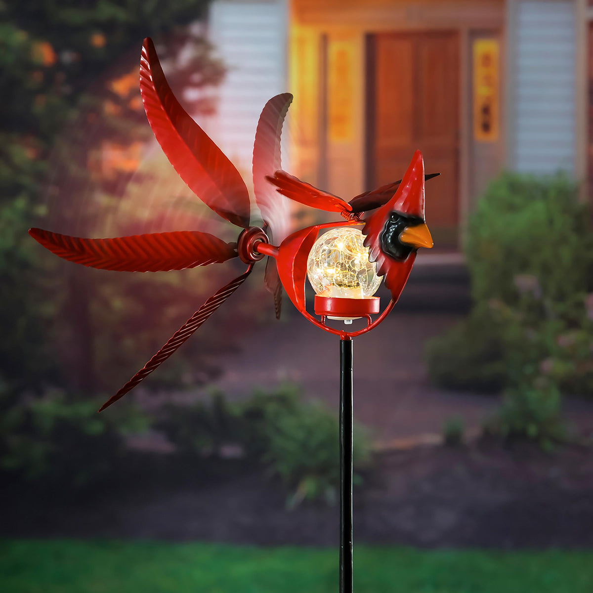 Memorial Mobile, Solar Cardinal Metal Wind Spinner with Glass Orb ...