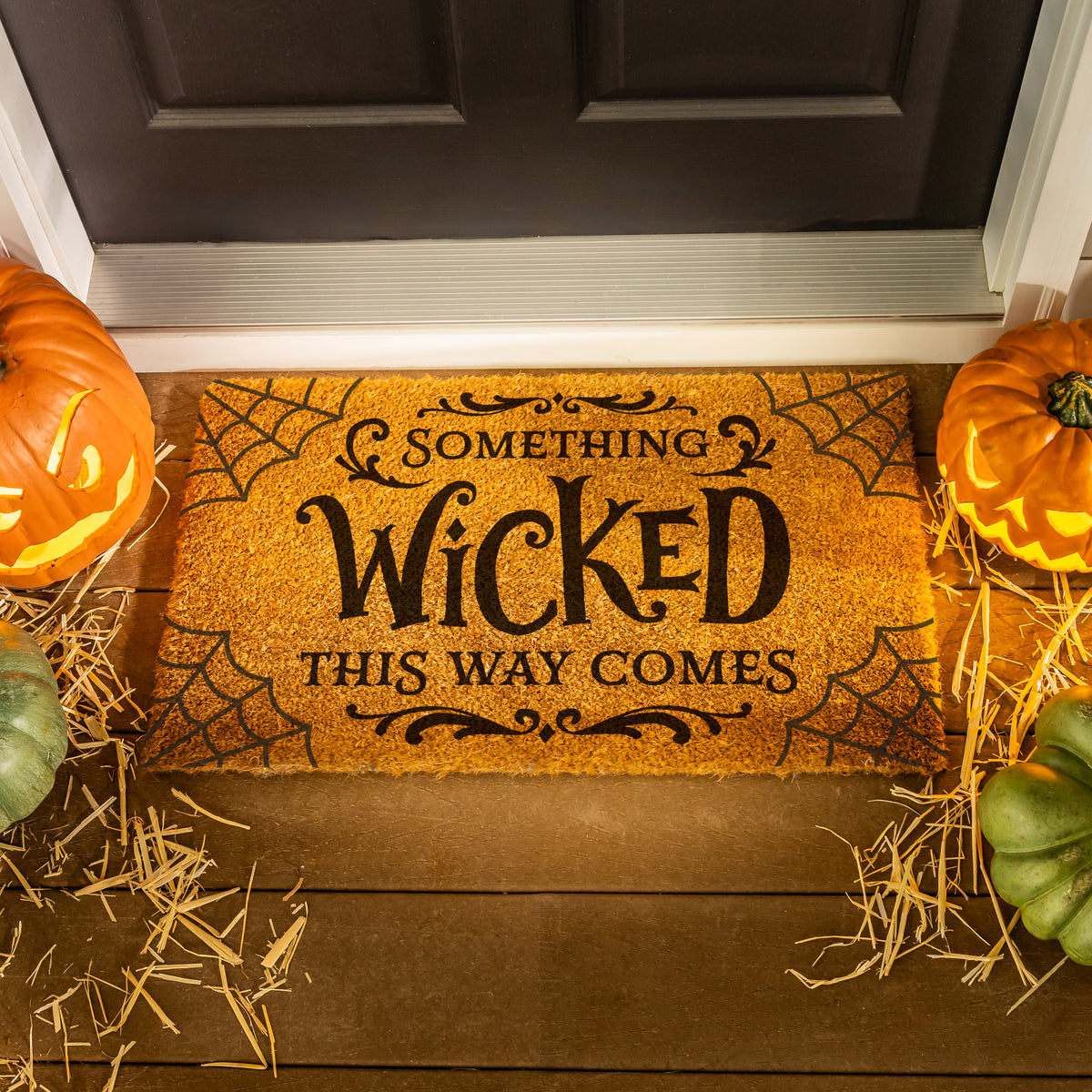 HALLOWEEN Coir Mat, "SOMETHING WICKED THIS WAY COMES",28"x16" – Plow ...