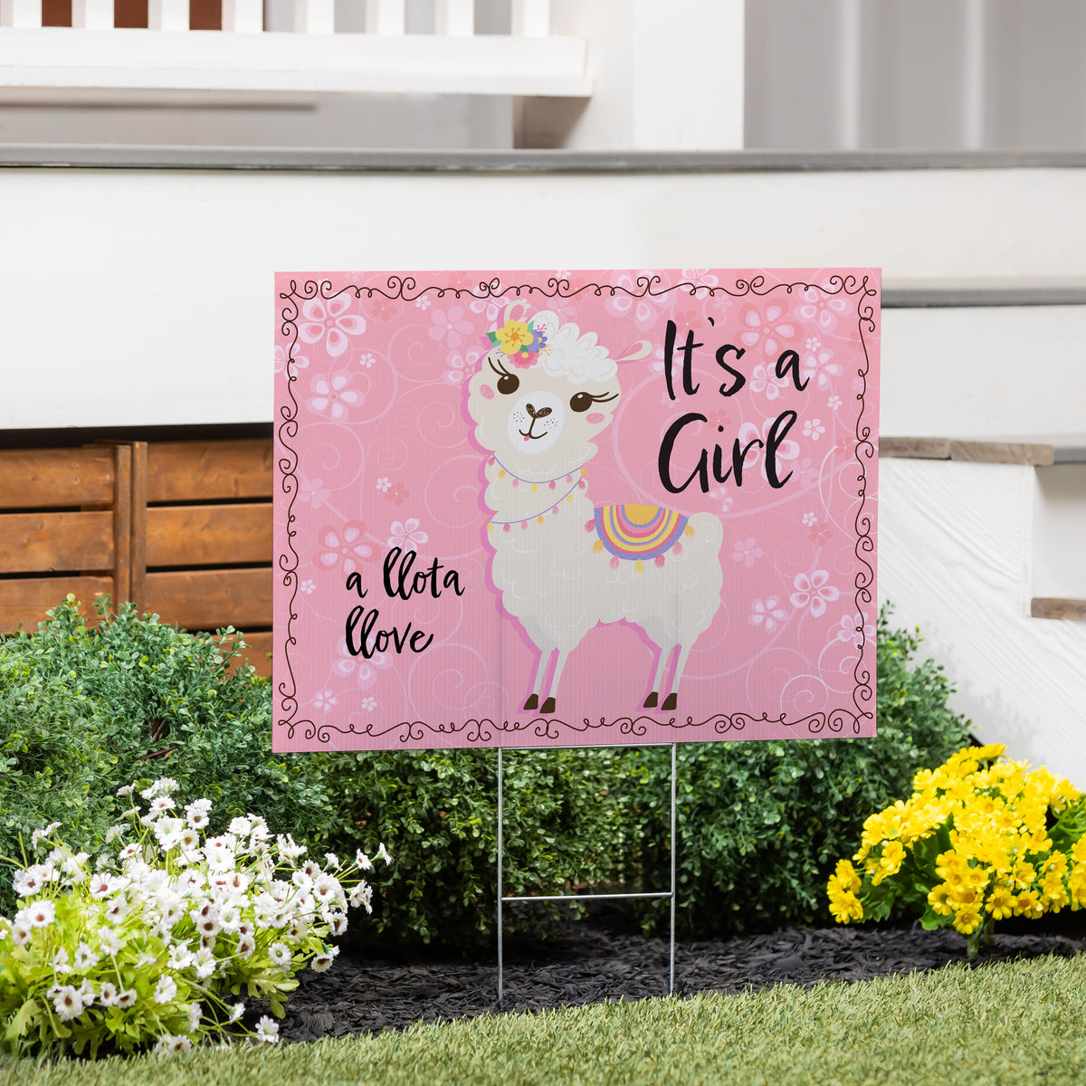 It's a Girl Baby Alpaca Yard Sign – Plow & Hearth