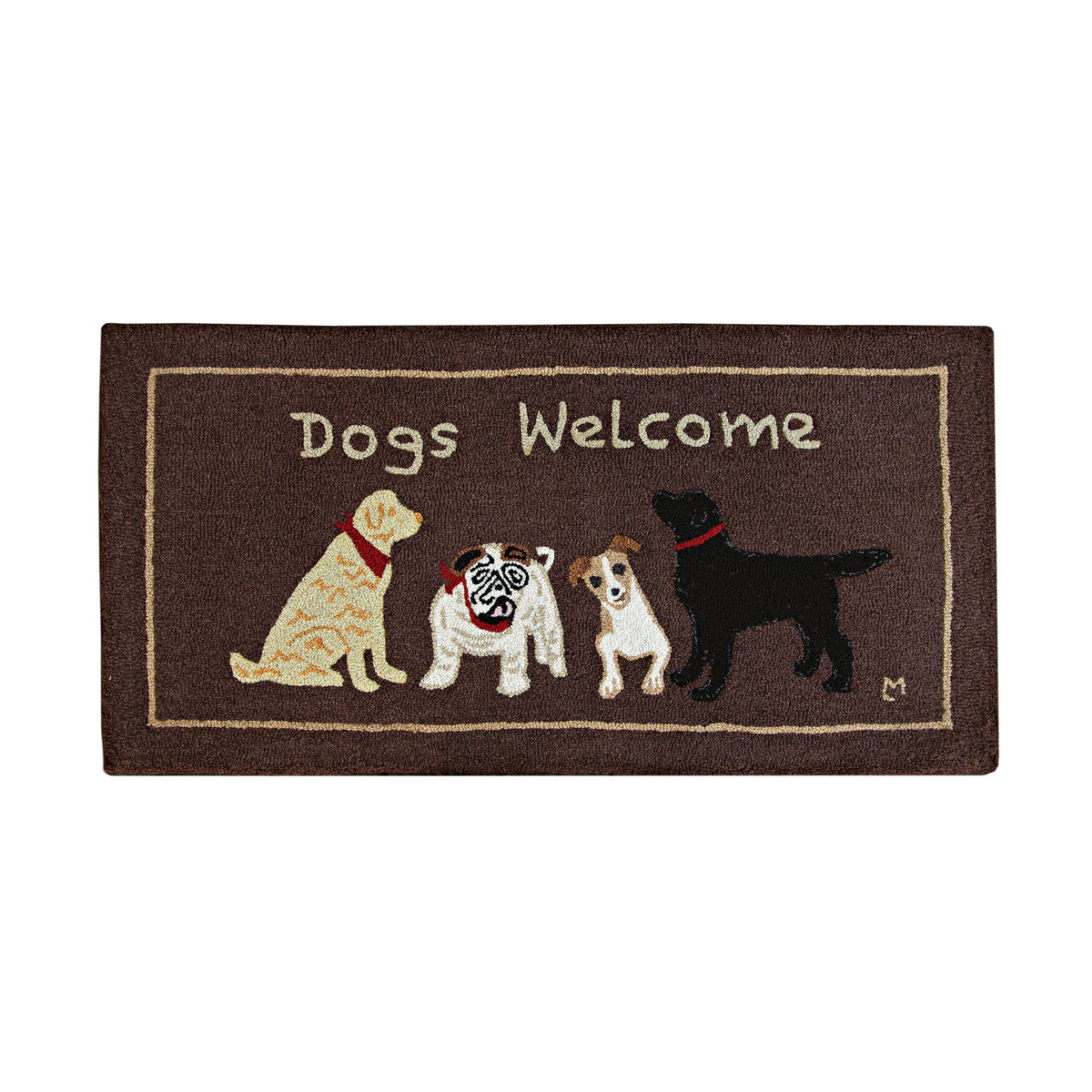 Dogs Welcome Hand-Hooked Wool Accent Rug, 24" x 48" – Plow & Hearth