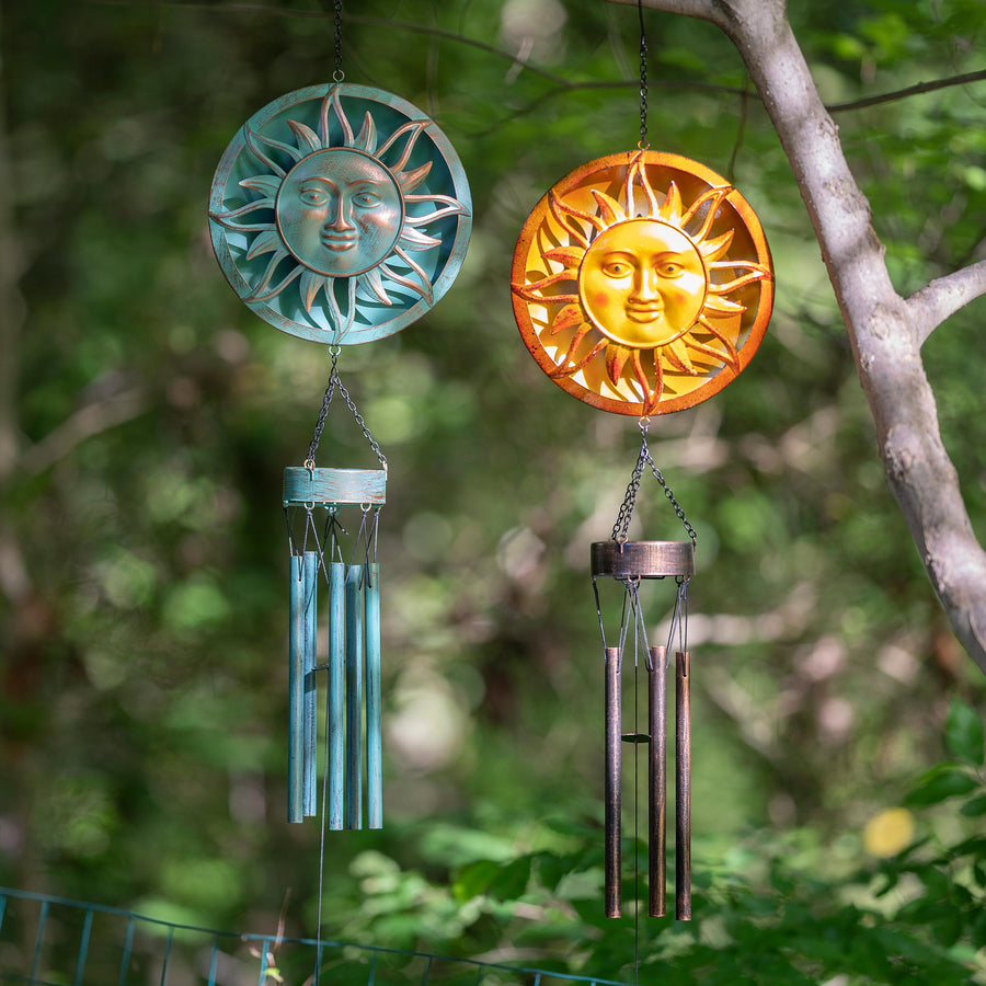 Metal Embossed Sun Wind Chime, Set of 2 – Plow & Hearth