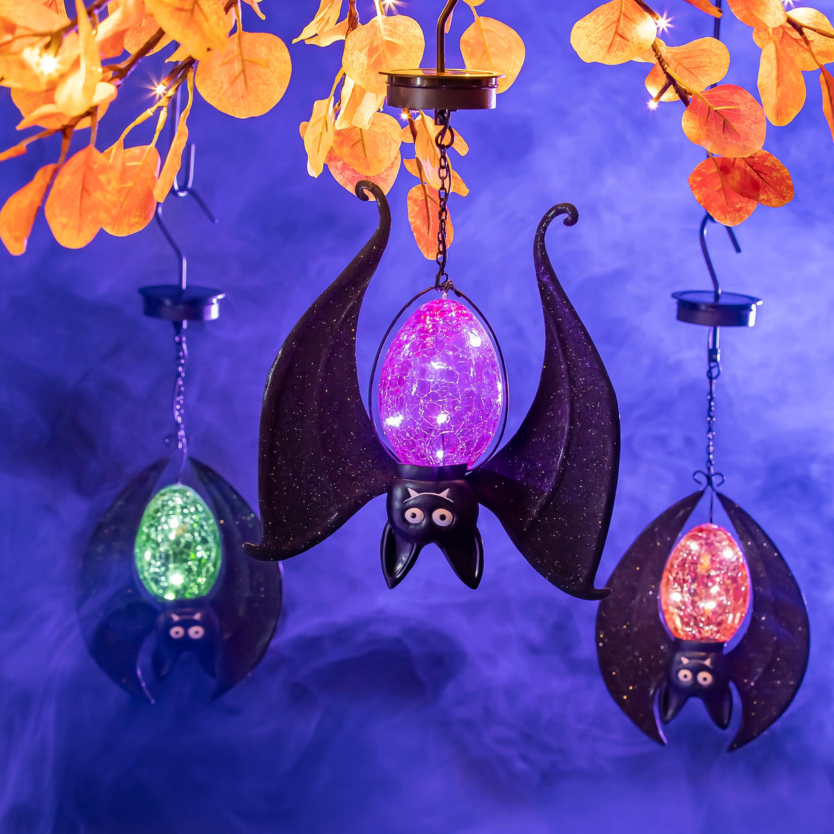 Solar Halloween Hanging Bats, Set of 3 – Plow & Hearth