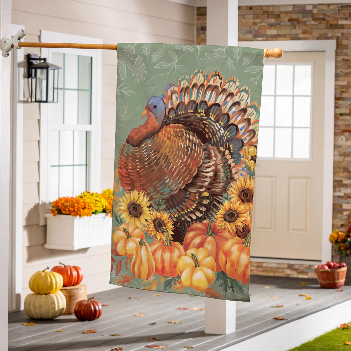 Grateful Gatherings Turkey Suede House Flag – Plow & Hearth