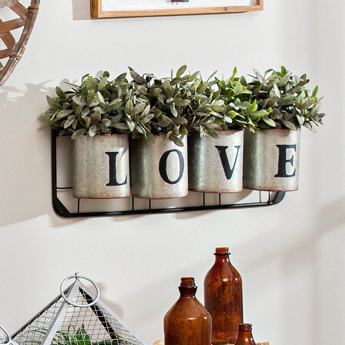 Galvanized Metal Wall Pockets "LOVE" – Plow & Hearth