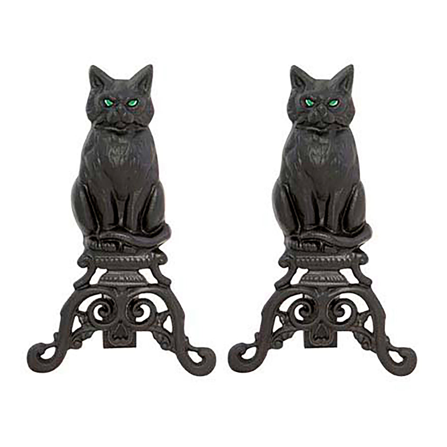 Black Cat Andirons, pair | Plow & Hearth