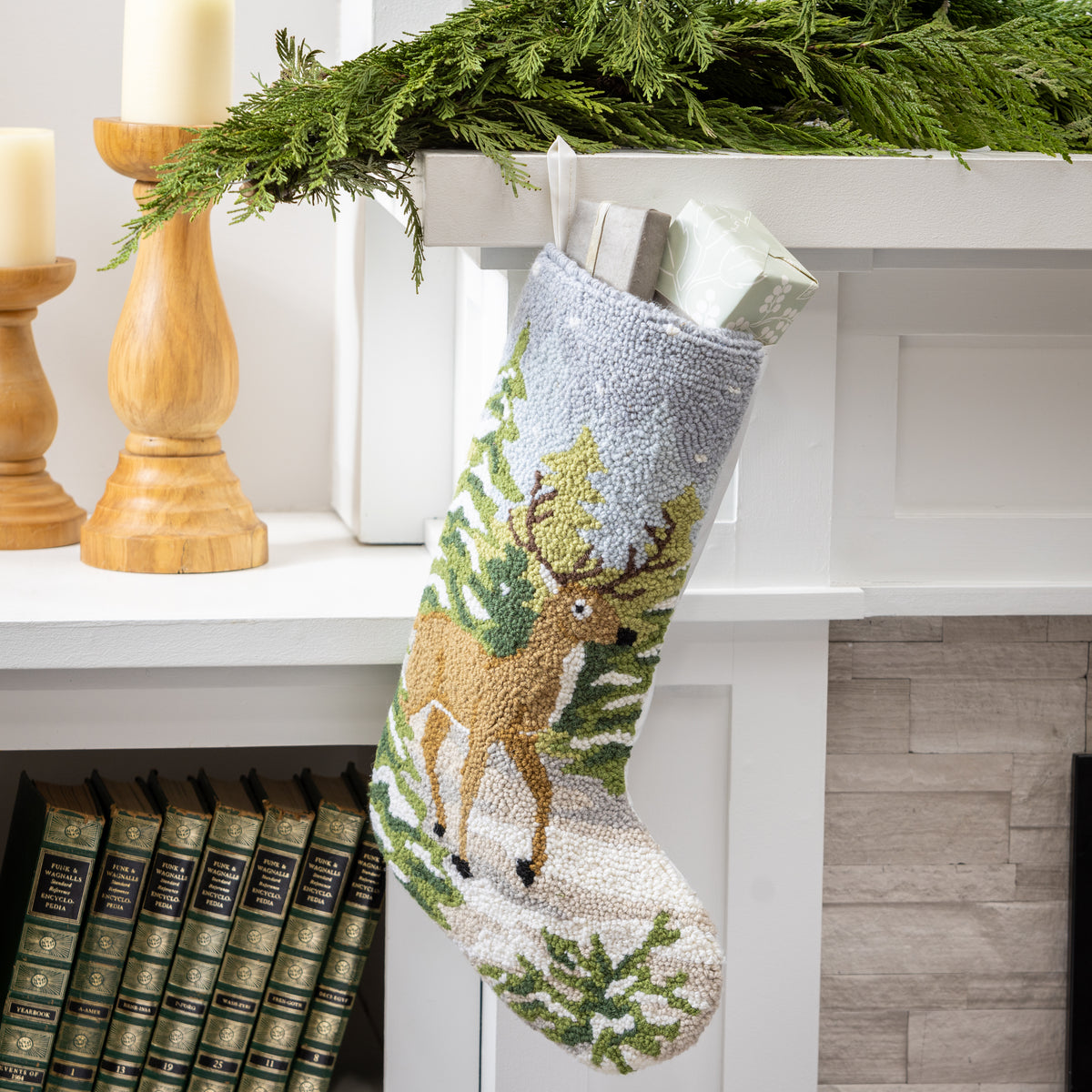 Snow Deer Hook Stocking – Plow & Hearth