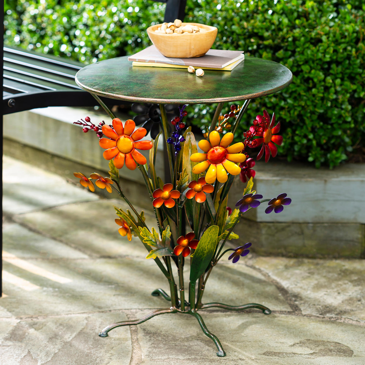 Handcrafted Metal Daisy Side Table – Plow & Hearth