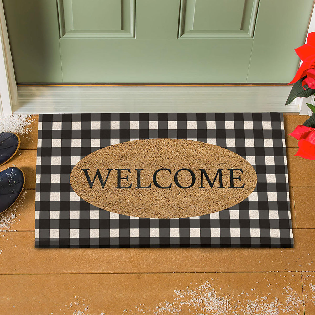 Buffalo Check Welcome Coir Mat – Plow & Hearth