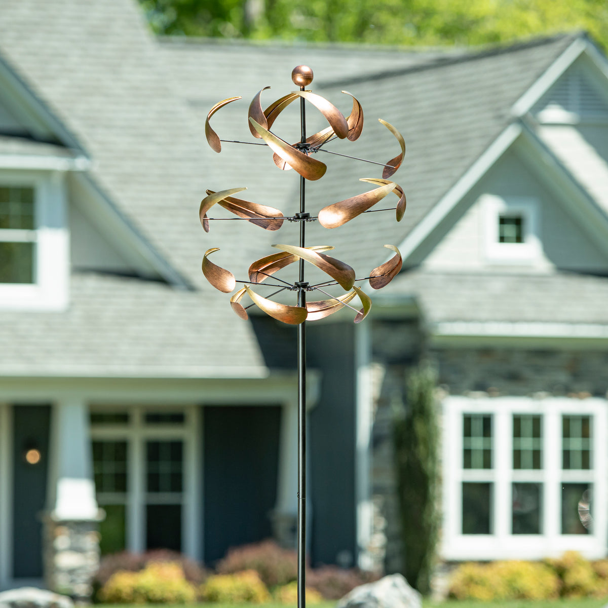 Ombre Copper Swirl Wind Spinner 83"H – Plow & Hearth