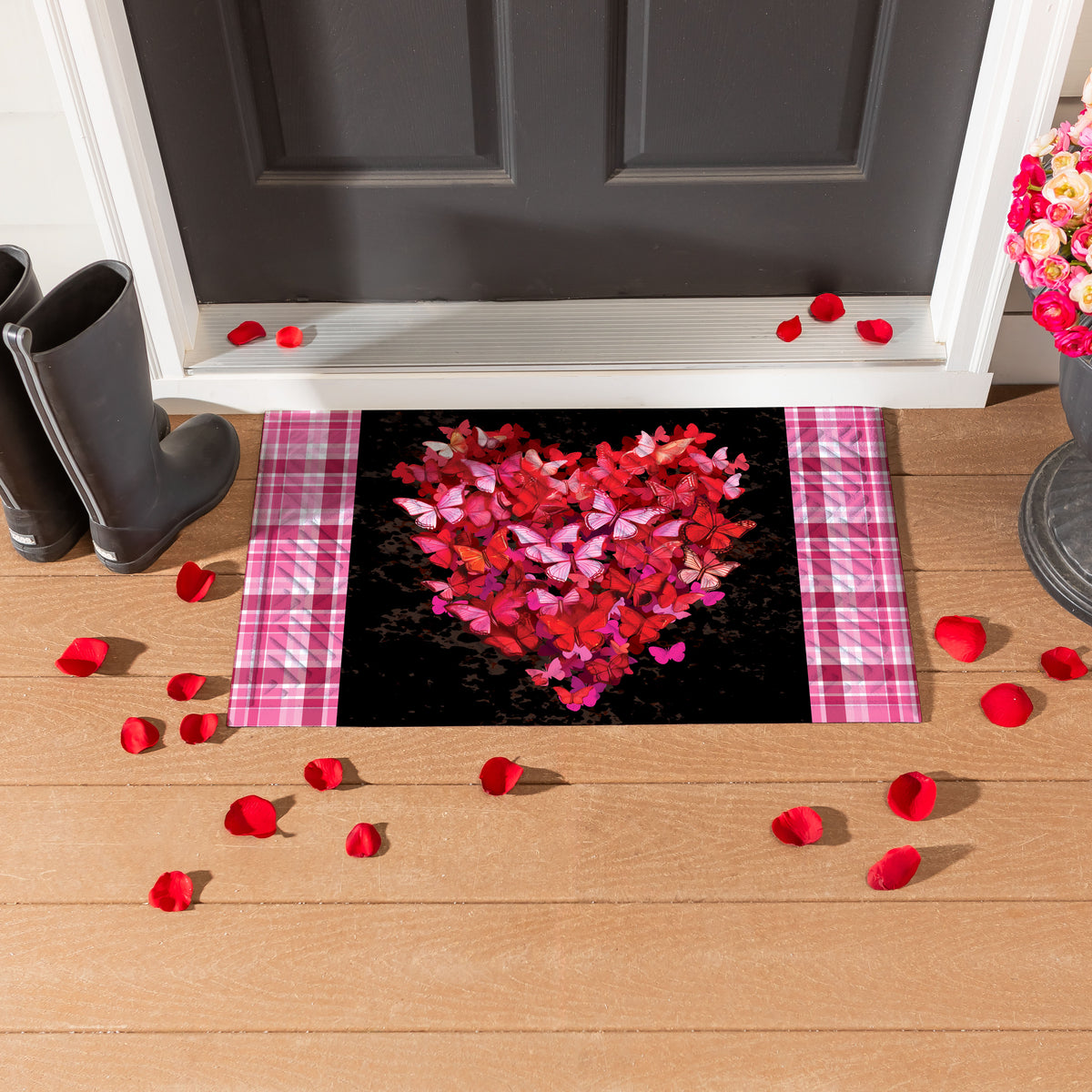 Butterfly Heart Embossed Mat – Plow & Hearth