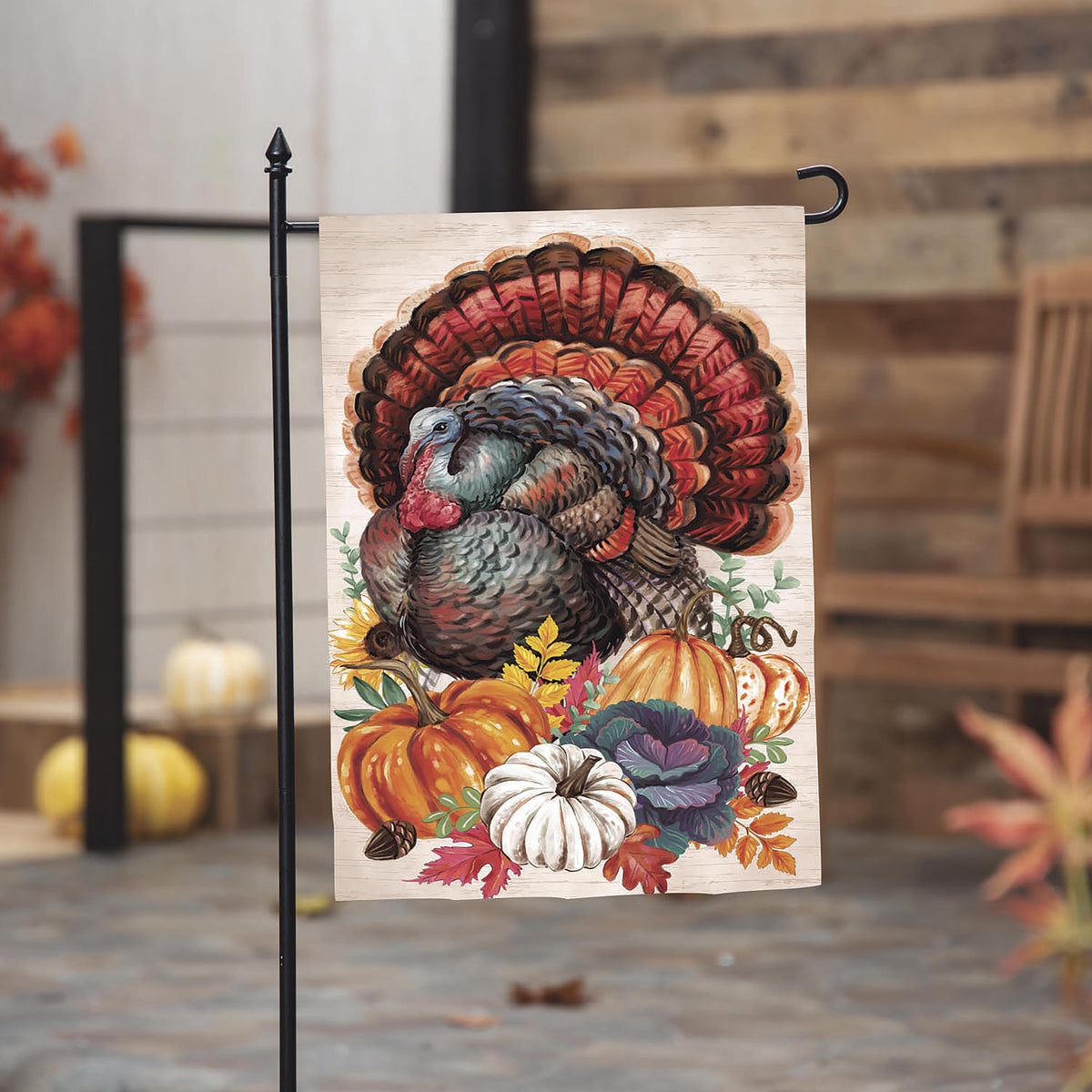 Elaborate Turkey Applique Garden Flag – Plow & Hearth