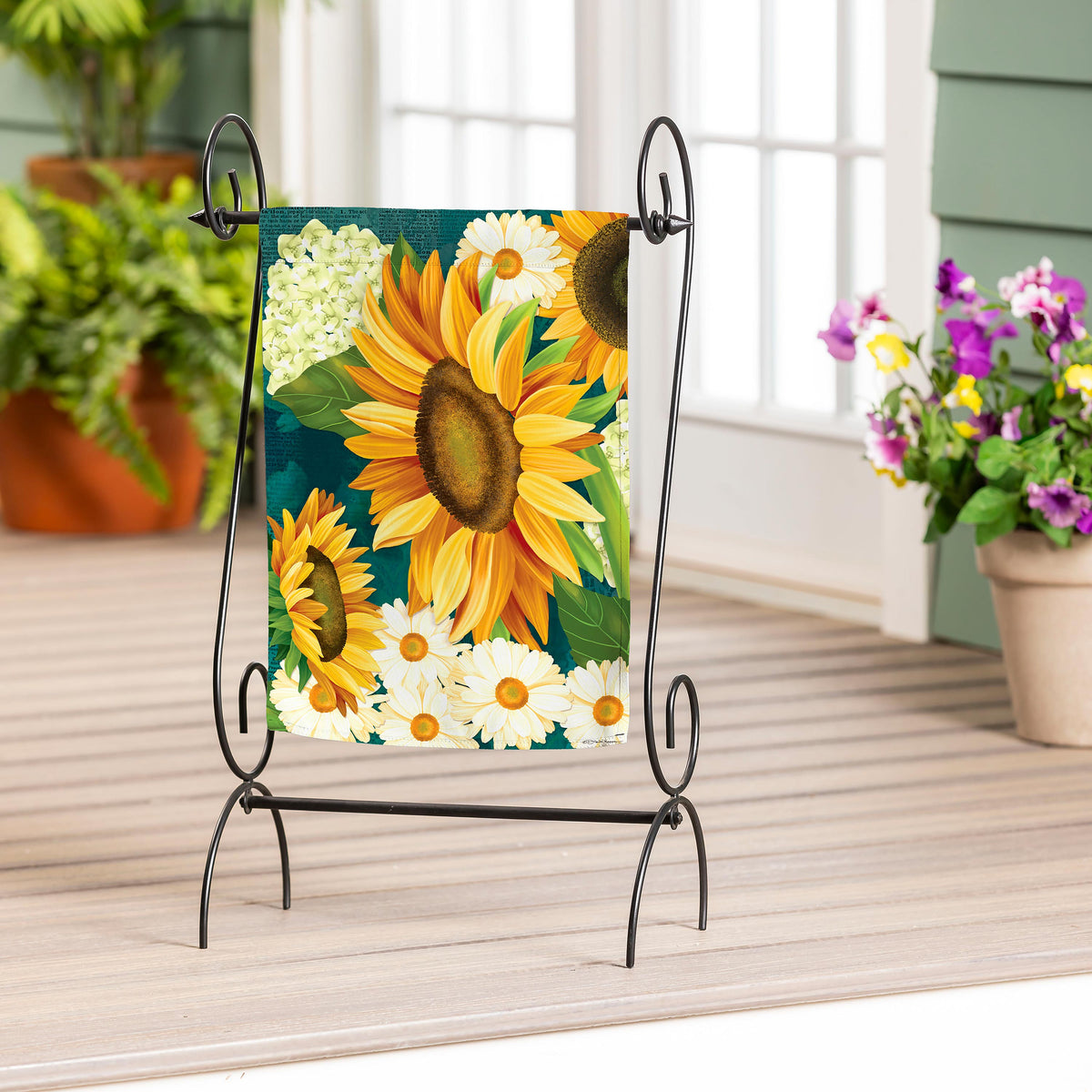 Sunflower Bloom Burlap Garden Flag – Plow & Hearth