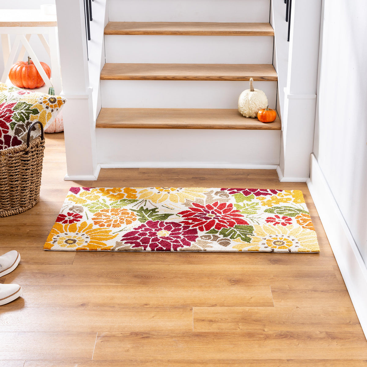 Indoor/Outdoor Fall Florals Polypropylene Accent Rug 24"x42" – Plow ...