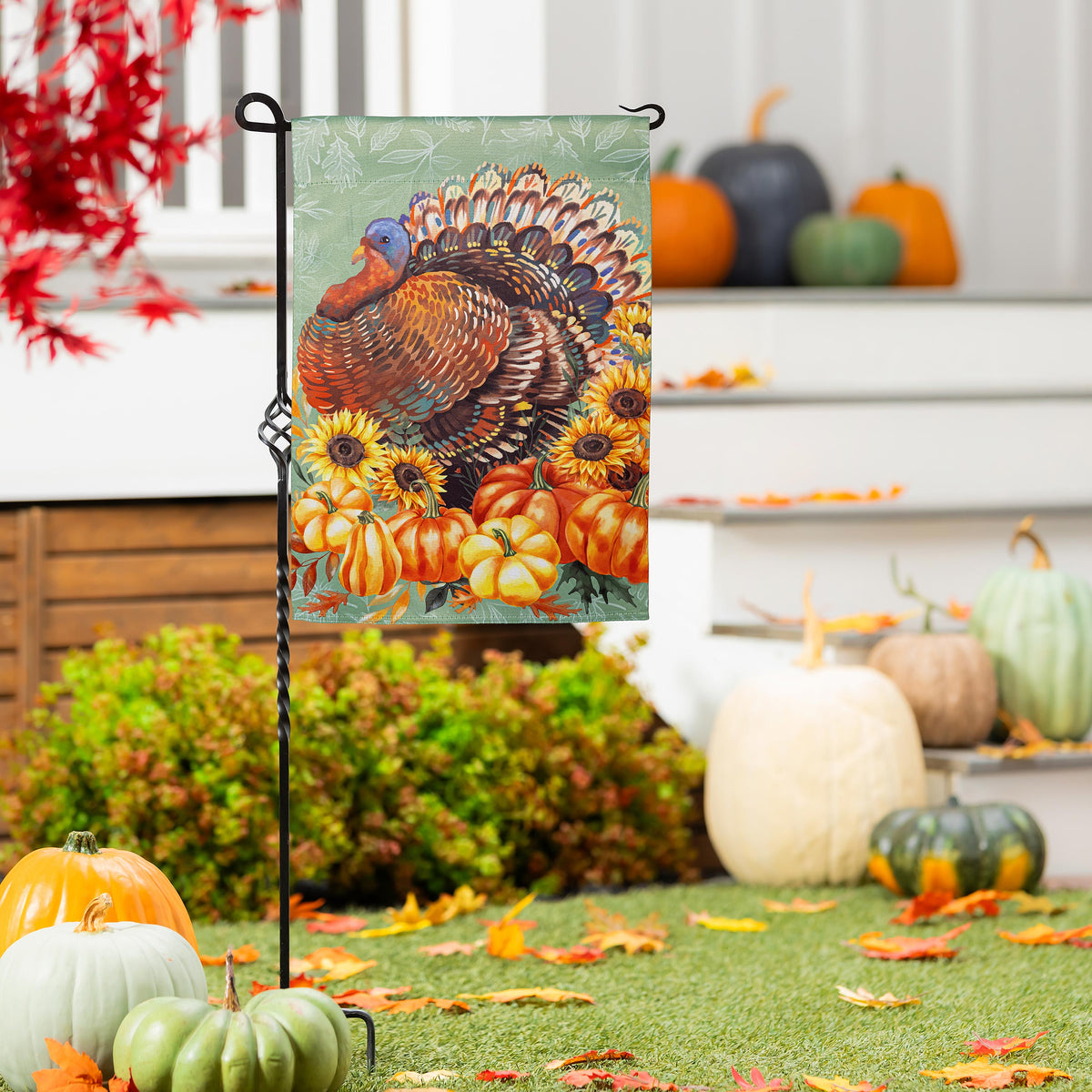 Grateful Gatherings Turkey Suede Garden Flag – Plow & Hearth