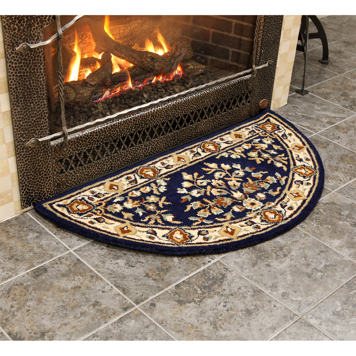 Oriental Half Round Wool Rug, 44"x22" – Plow & Hearth