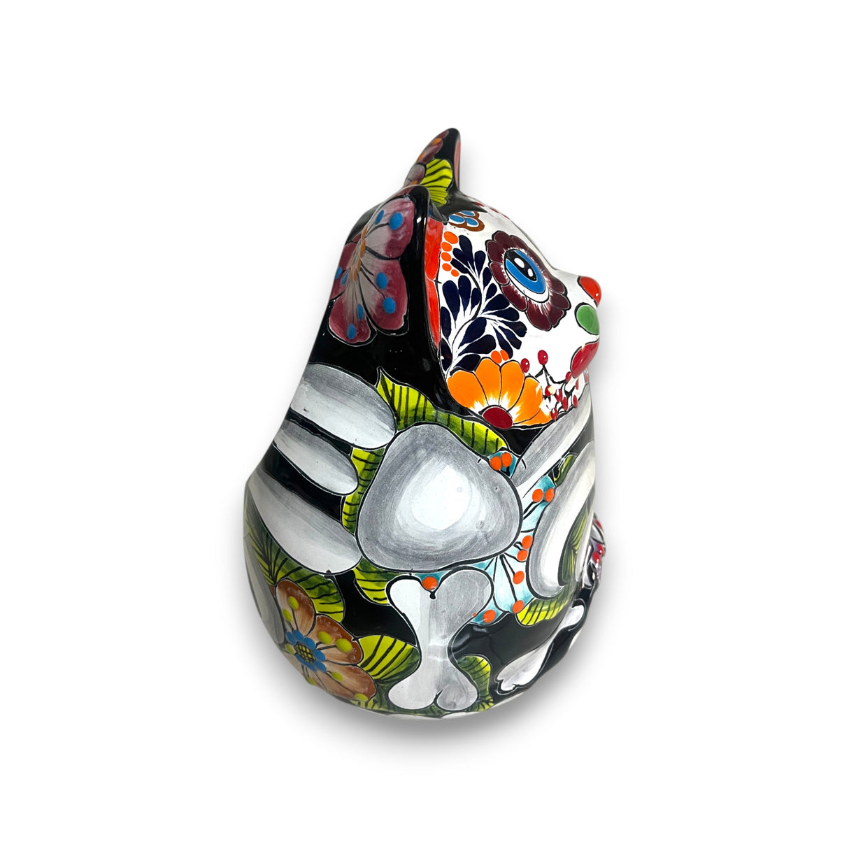Talavera Fat Cat Planter | Day of the Dead Ceramic Art – Plow & Hearth