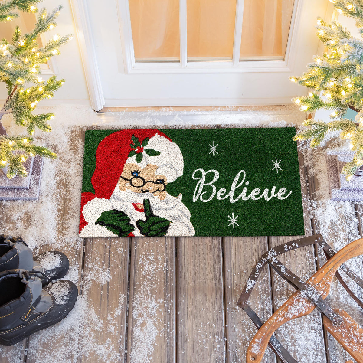 Traditional Santa Portrait Coir Mat – Plow & Hearth