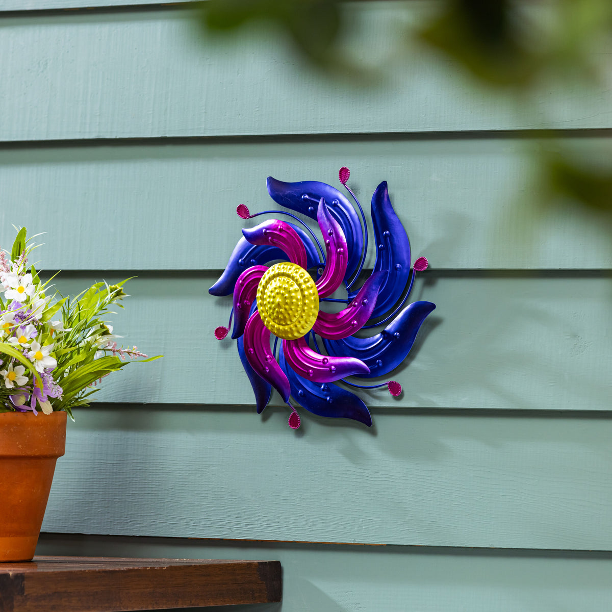 Celestial Swirl Purple Wall Spinner 13"D – Plow & Hearth