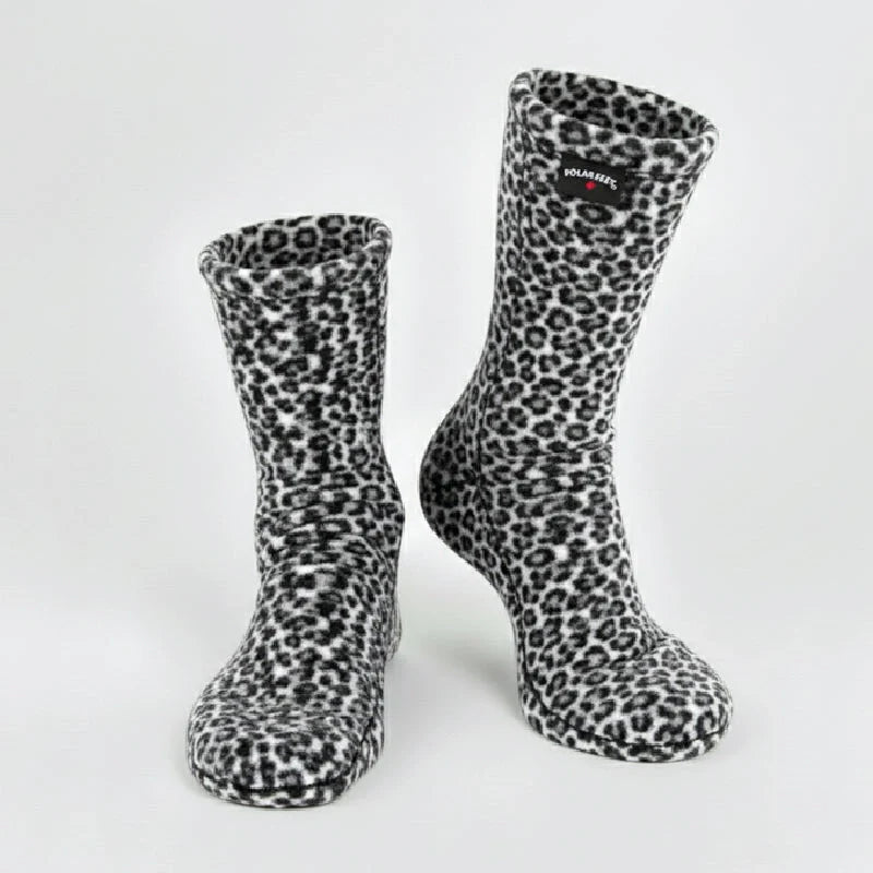 Polar Feet Fleece Socks - Snow Leopard – Plow & Hearth