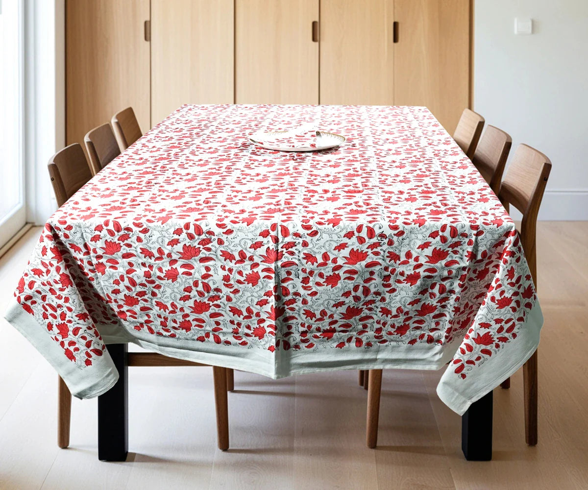 Floral Tablecloth - Red Cloth Tablecloth – Plow & Hearth