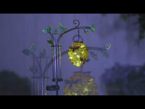 Pollinator Garden Stake, Solar Beehive with Rain Gauge, 36"H – Plow ...