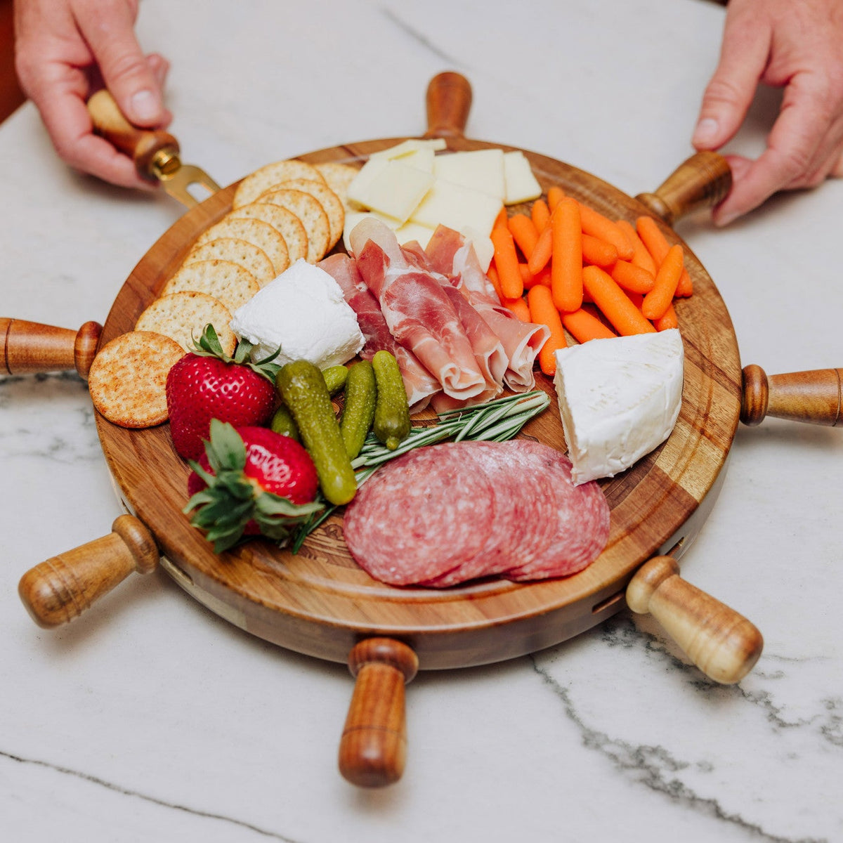 Helmsman Lazy Susan Cheese Board with Tool Set – Plow & Hearth