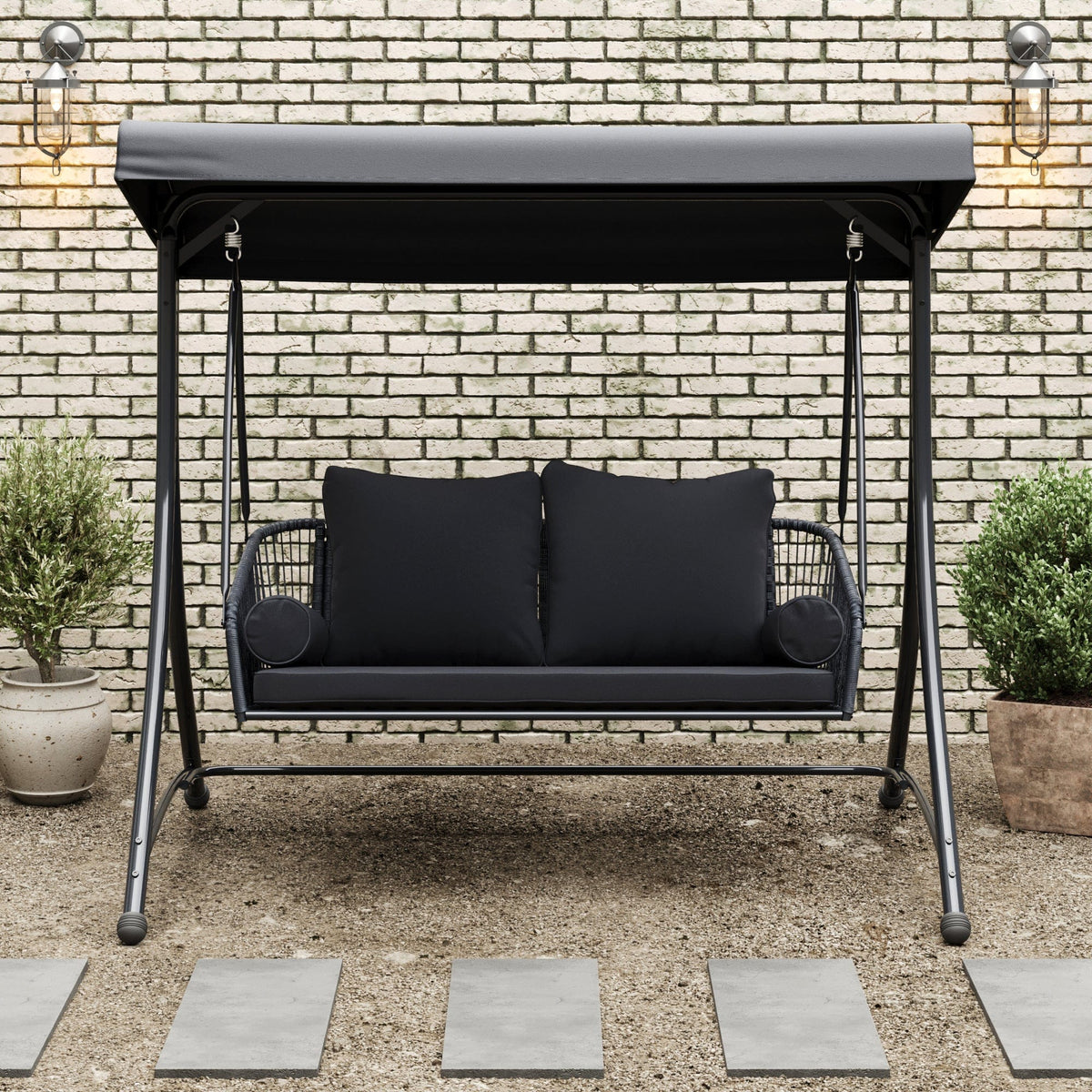 East Green Ramona Patio Swing with Canopy Stand – Plow & Hearth