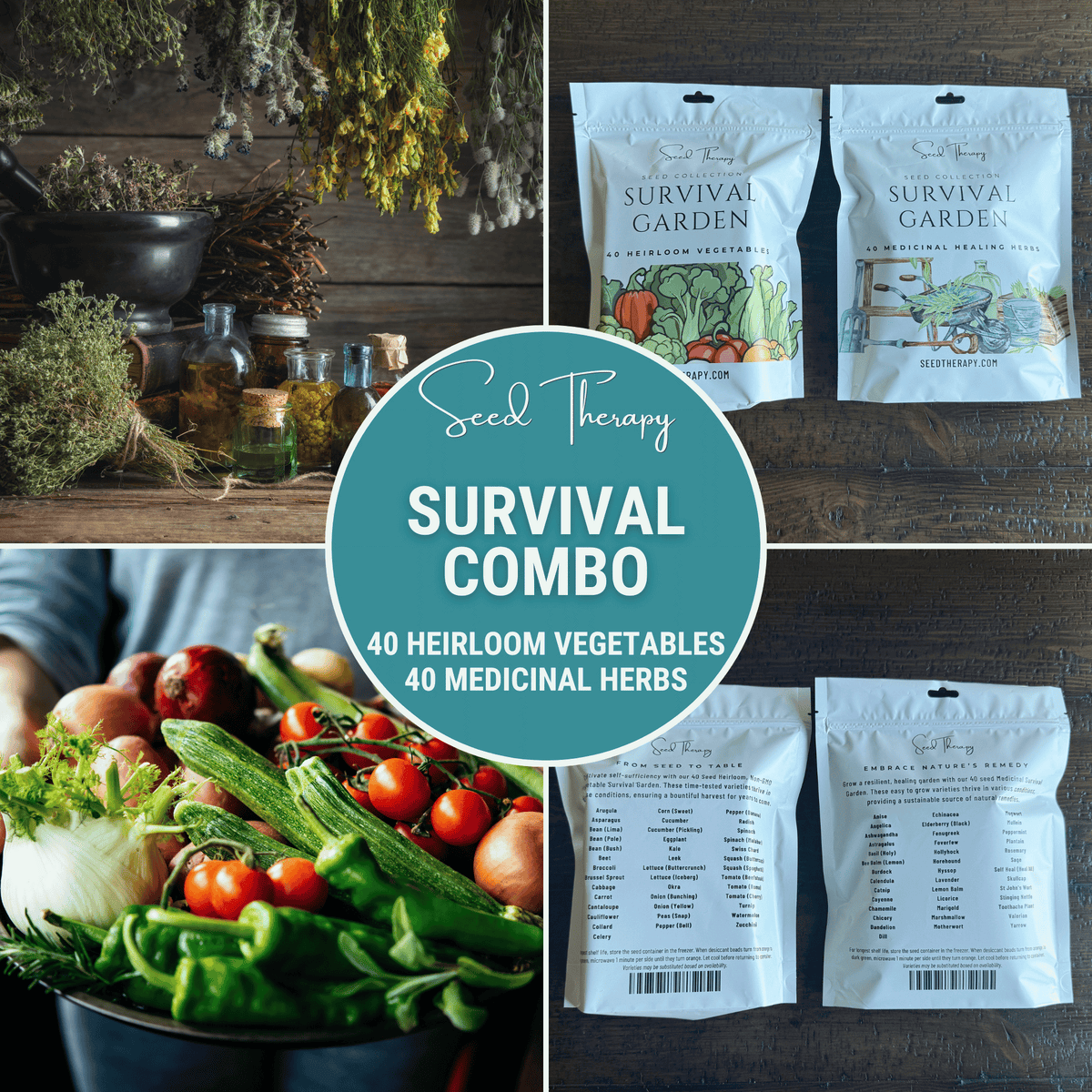Survival Garden Combo – 40 Vegetable & 40 Medicinal Herb Varieties ...